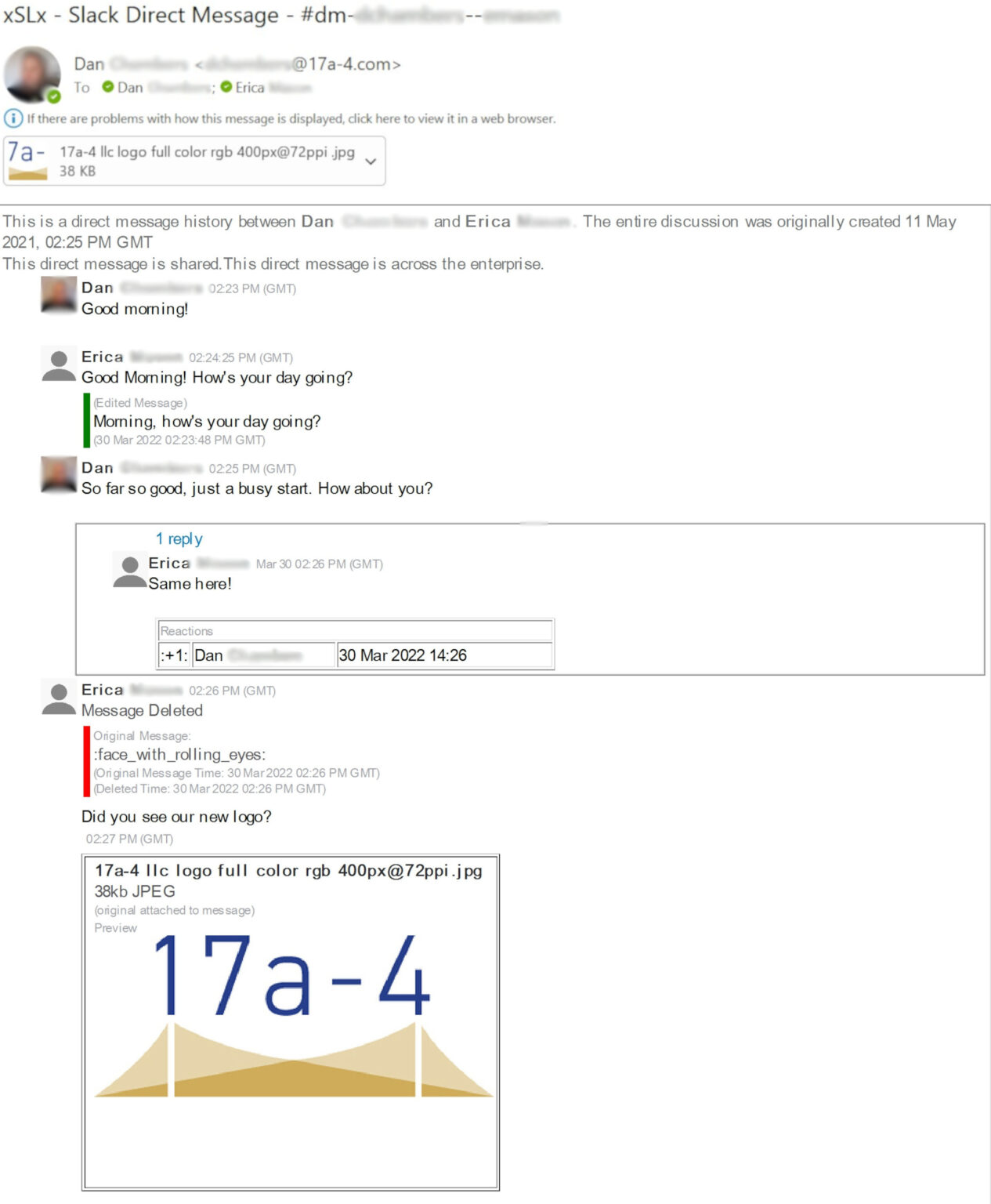 Slack DataParser - 17a-4 LLC