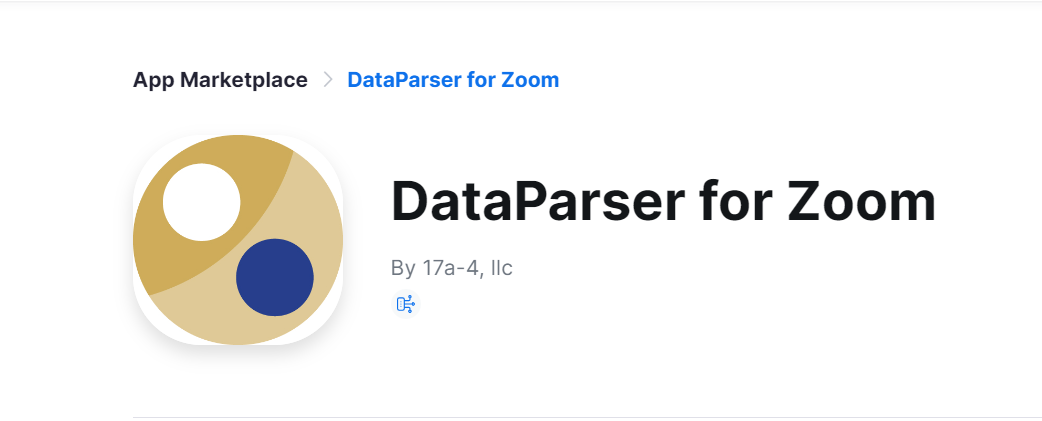 Zoom DataParser - 17a-4 LLC - Archive Connector